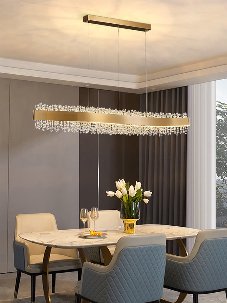 Luxury Linear Crystal Chandelier – Kimi Lighting