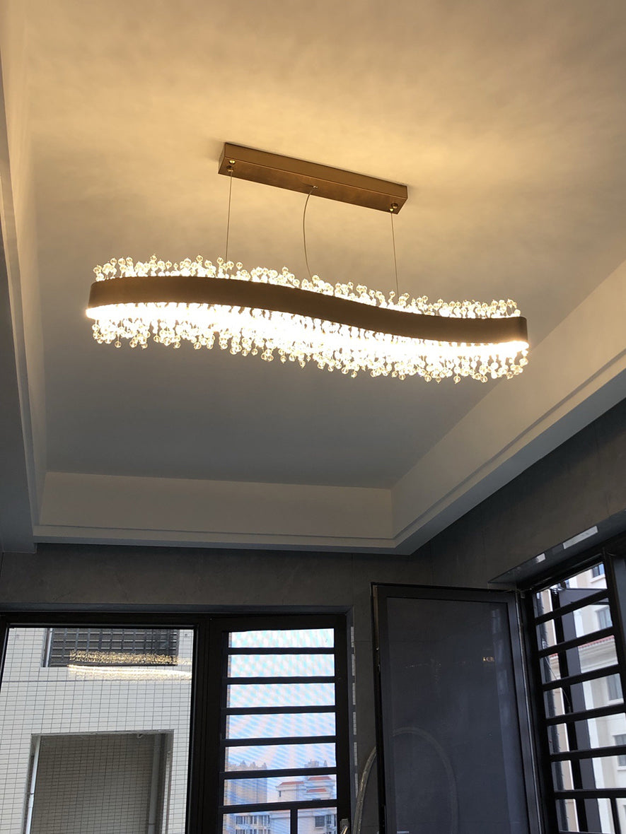 Luxury Linear Crystal Chandelier – Kimi Lighting