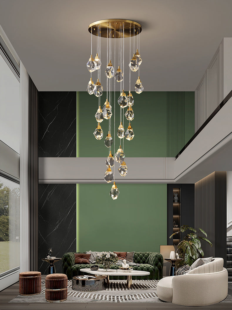 Crystal Rock Staircase Pendant Light – Kimi Lighting