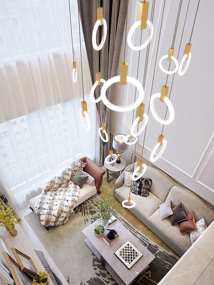 Halo Linear Suspension Staircase Pendant Light – Kimi Lighting