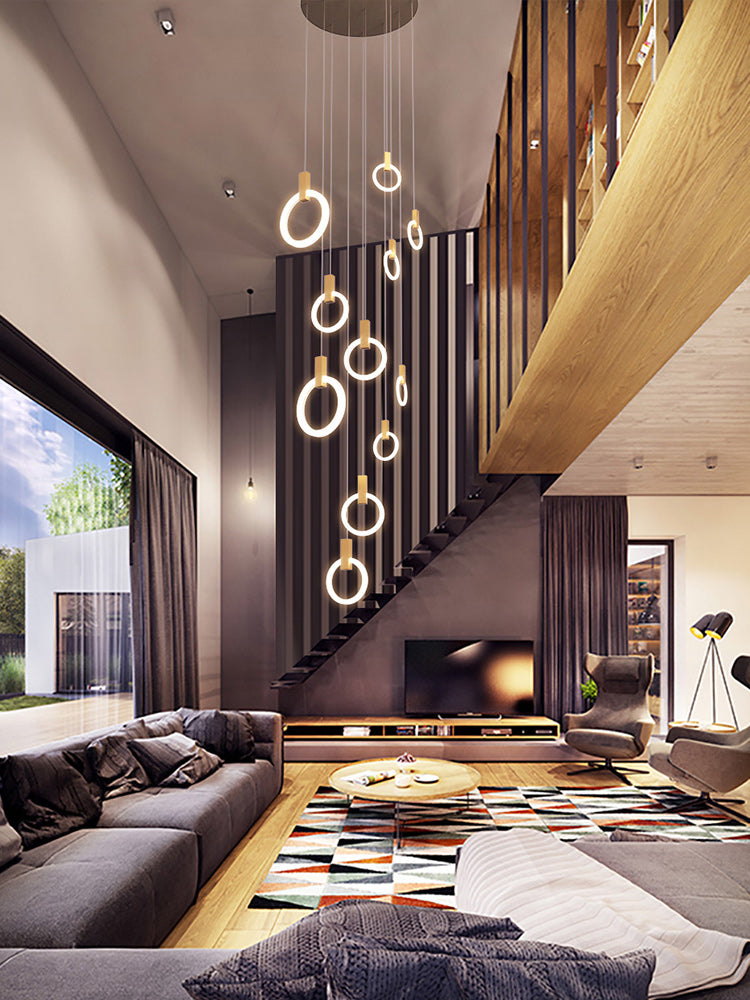 Halo Linear Suspension Staircase Pendant Light – Kimi Lighting