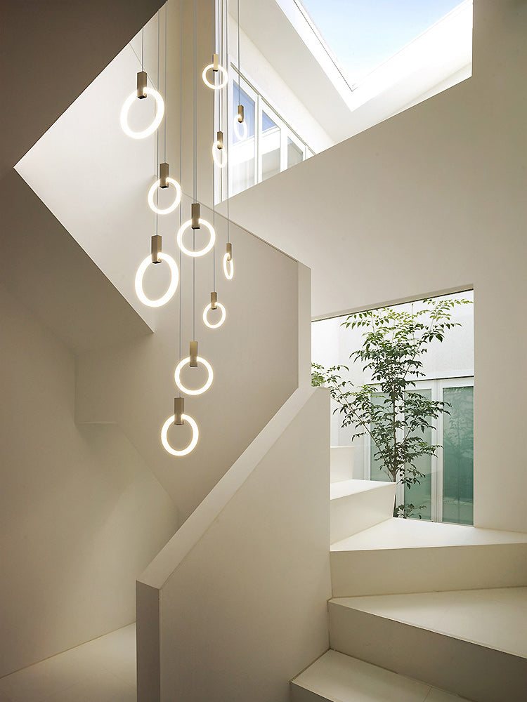Halo Linear Suspension Staircase Pendant Light – Kimi Lighting
