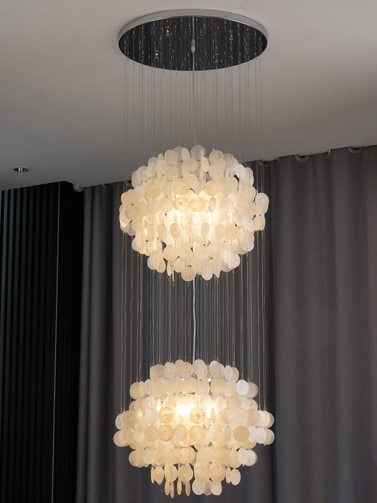 Capiz Shell Layered Pendant Light – Kimi Lighting