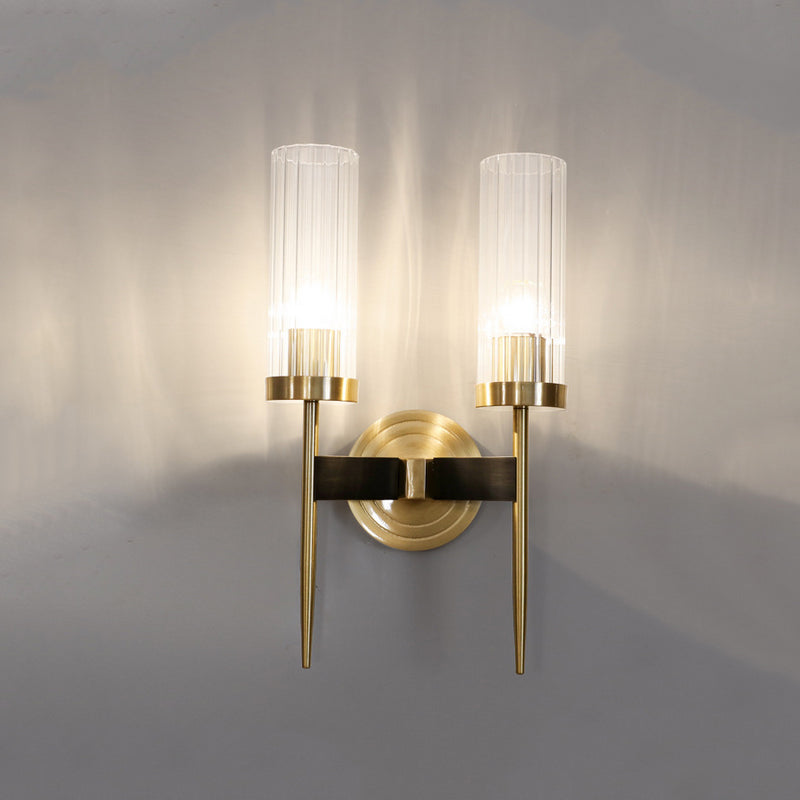 Fluted Glass Column Wall Sconce – Kimi Lighting